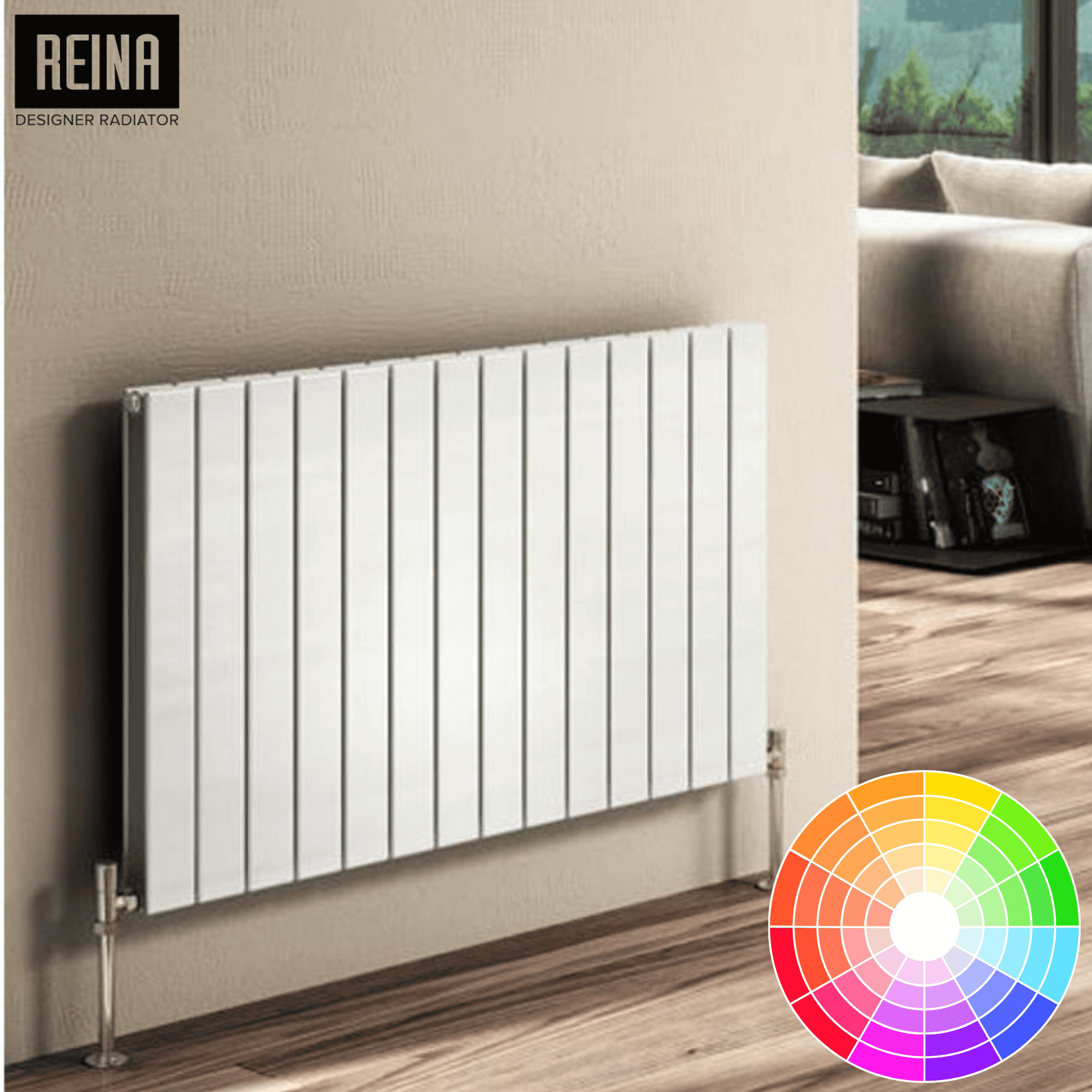 Reina Flat Horizontal Double Radiator | Free UK Delivery | Designer ...