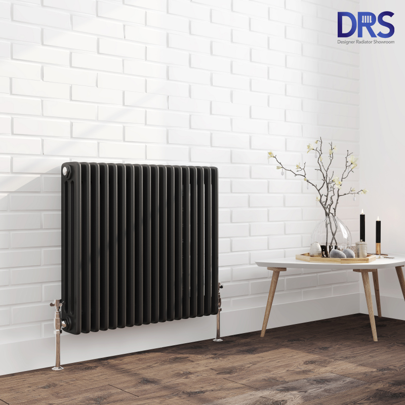 DRS Bonnie 3 Column Matt Black Radiator Radiator | Free UK Delivery ...