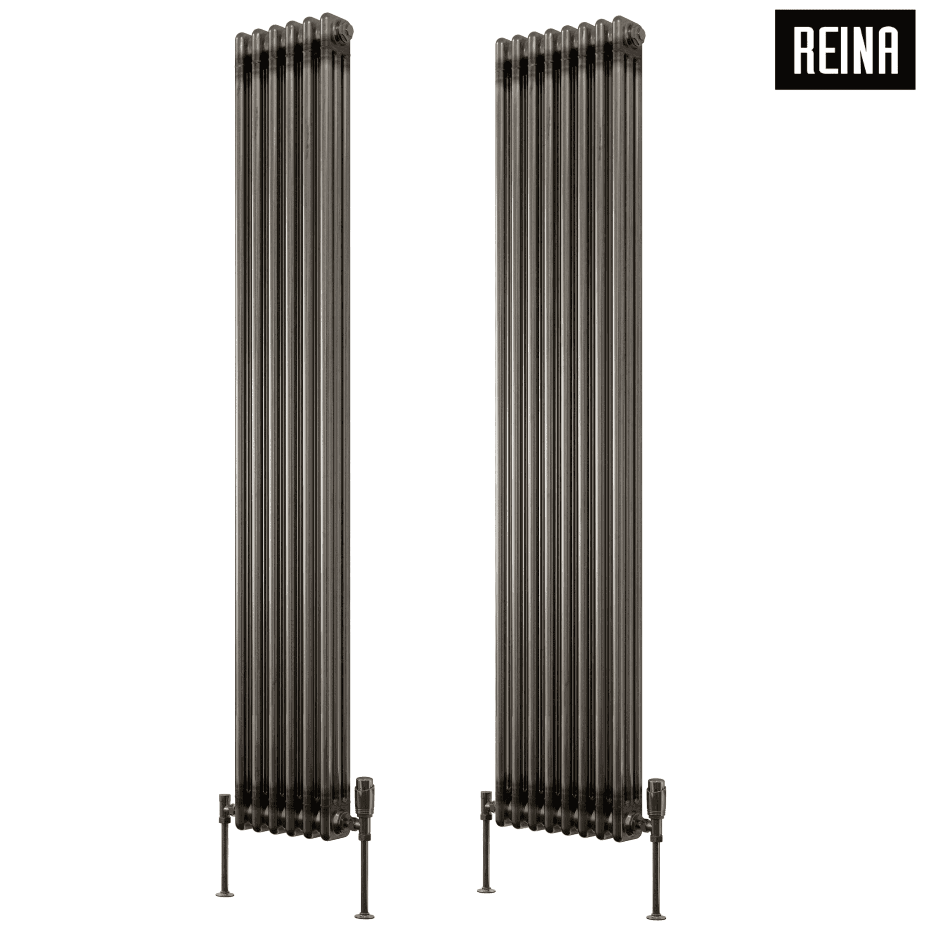 Reina Colona Vertical Column Raw Metal Lacquer Radiator | Free UK ...